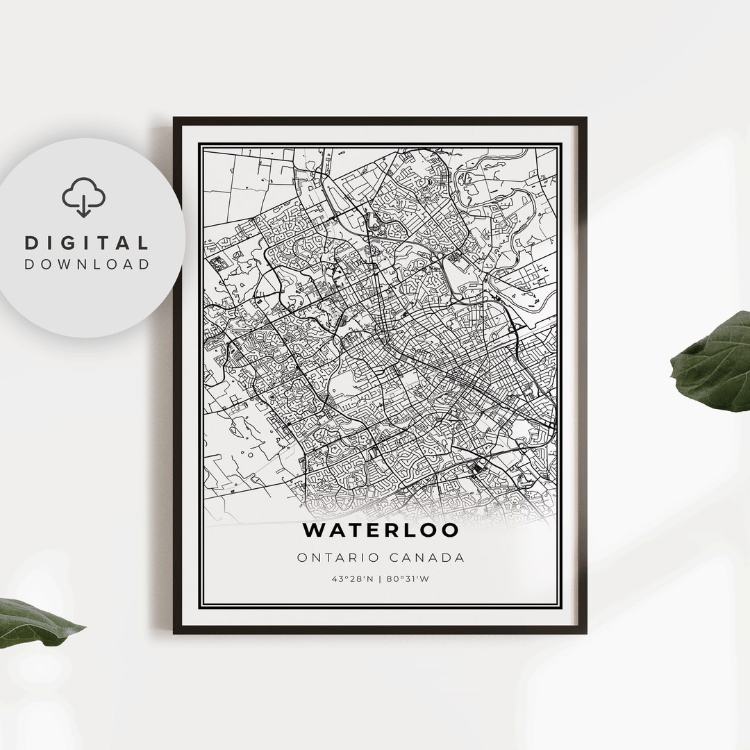 waterloo city map detailed printable