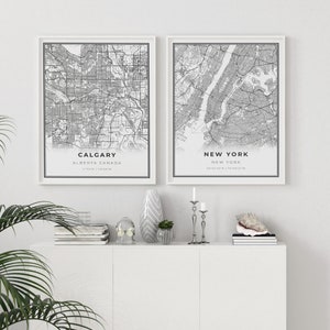 Downtown Calgary Map Print, Alberta AB Canada Map Art Poster, Printable ...