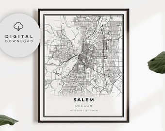 Old Town of Salem Map 1820 Historic Massachusetts Atlas Poster - Etsy