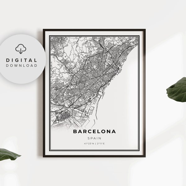 Barcelona Map Print - Etsy
