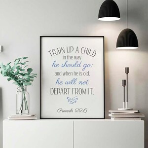 Proverbs 22:6, Printable, Train up A Child, Bible Verse Poster Art ...