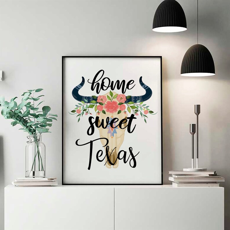 Home Sweet Texas Printable Texas Home Print Calligraphy - Etsy