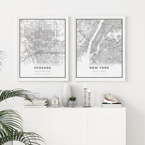 Spokane Map Print, Washington WA USA Map Art Poster, Printable City ...