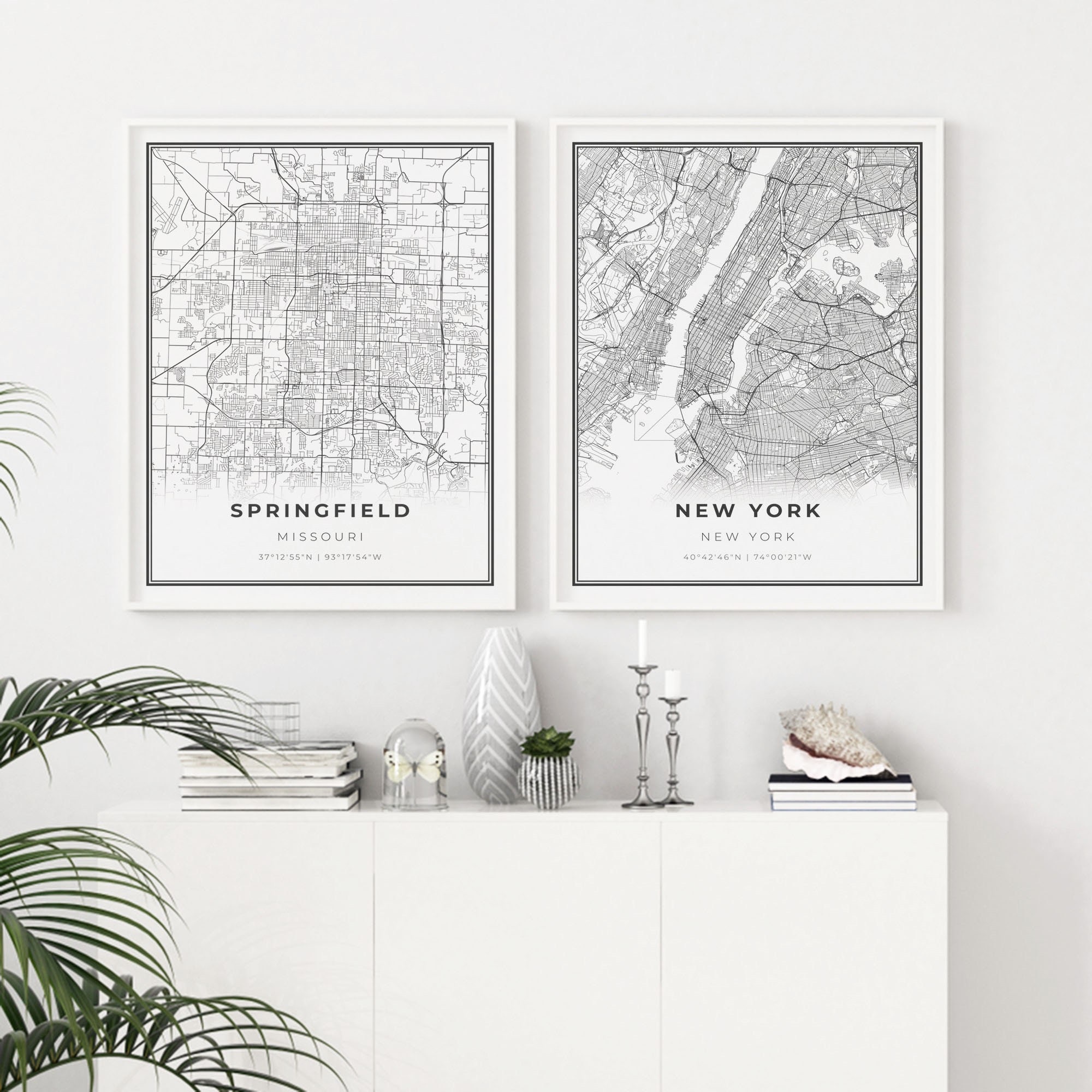 Springfield Missouri Map Art Print, Cityscape Poster (digital Download ...