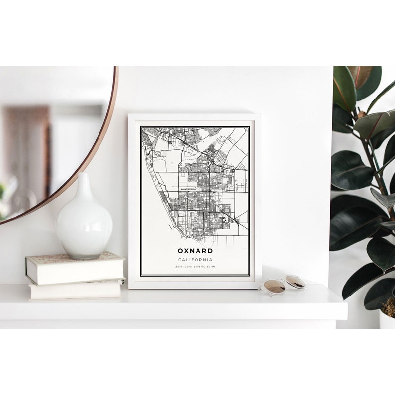 Oxnard Map Print California CA USA Map Art Poster Printable - Etsy