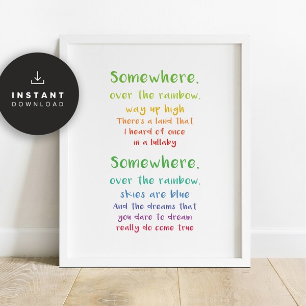 Somewhere Over the Rainbow Poster - Etsy