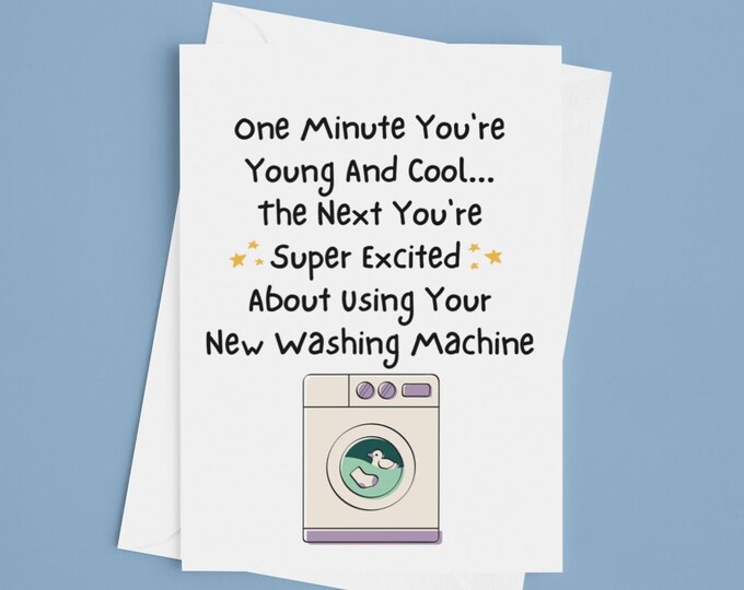 Happy Birthday Card Funny Birthday Card Washing Machine - Etsy UK