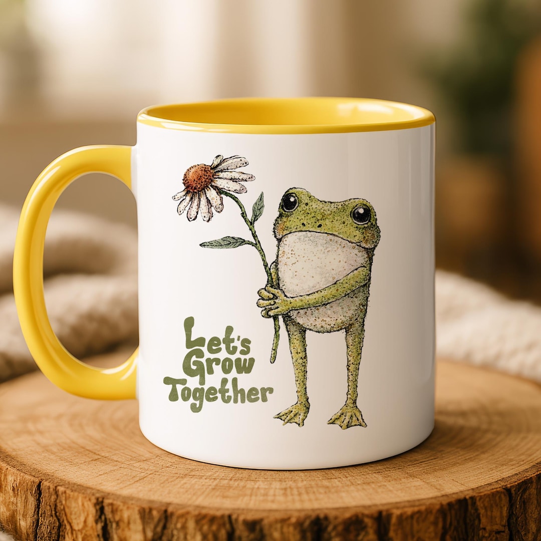 Lets Grow Together Frog Mug — Cute Frog Gift for Her Him — Frog Lover ...