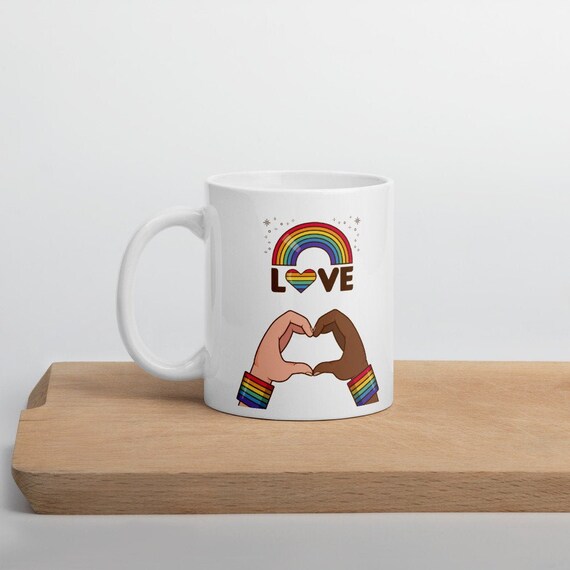 Rainbow Coffee Mug Gay Pride Mug Gay Pride T Gay Coffee Etsy Uk