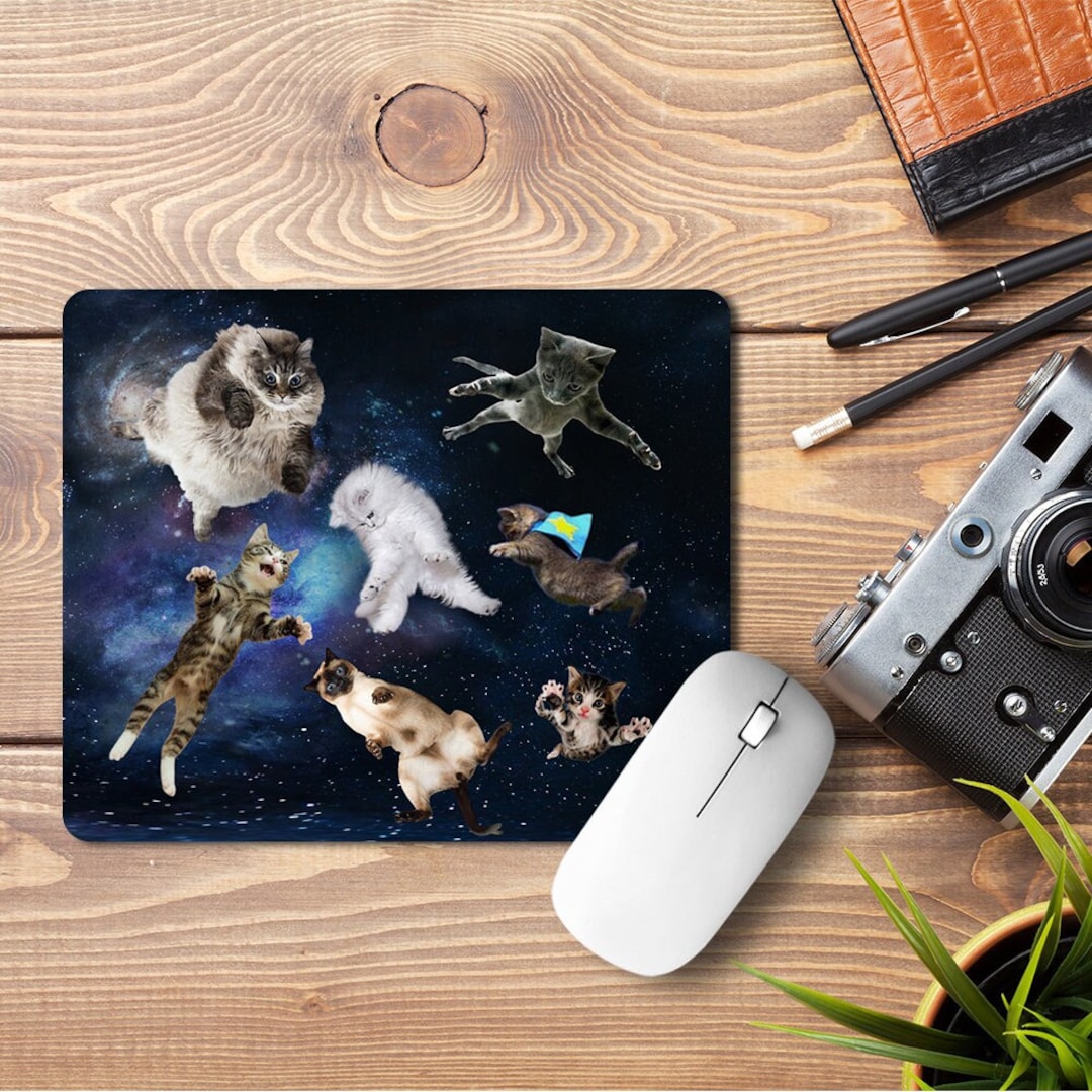 Cats in Space Mouse Mat, Cat Mouse Pad , Novelty Mouse Mat, Gift for ...