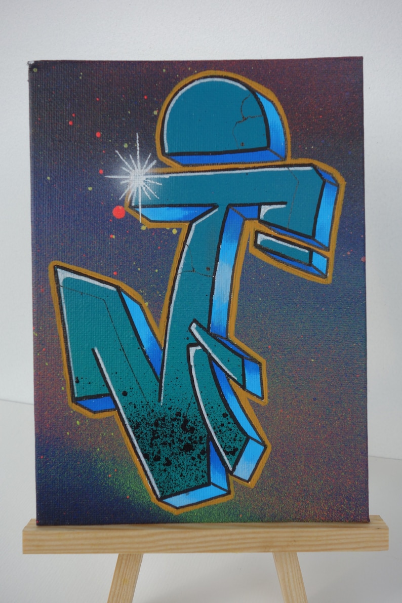 Handmade Graffiti Letter j on Canvas Unique Handmade Street Art ...