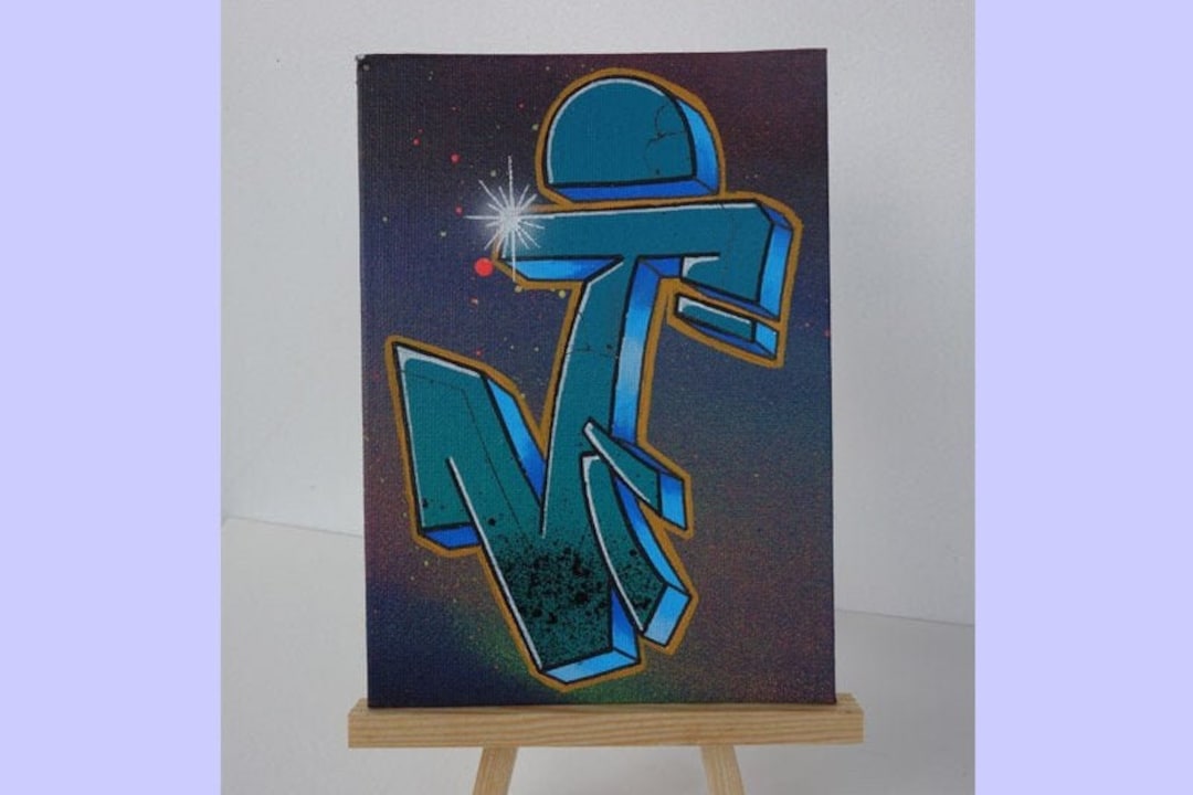Handmade Graffiti Letter j on Canvas Unique Handmade Street Art ...