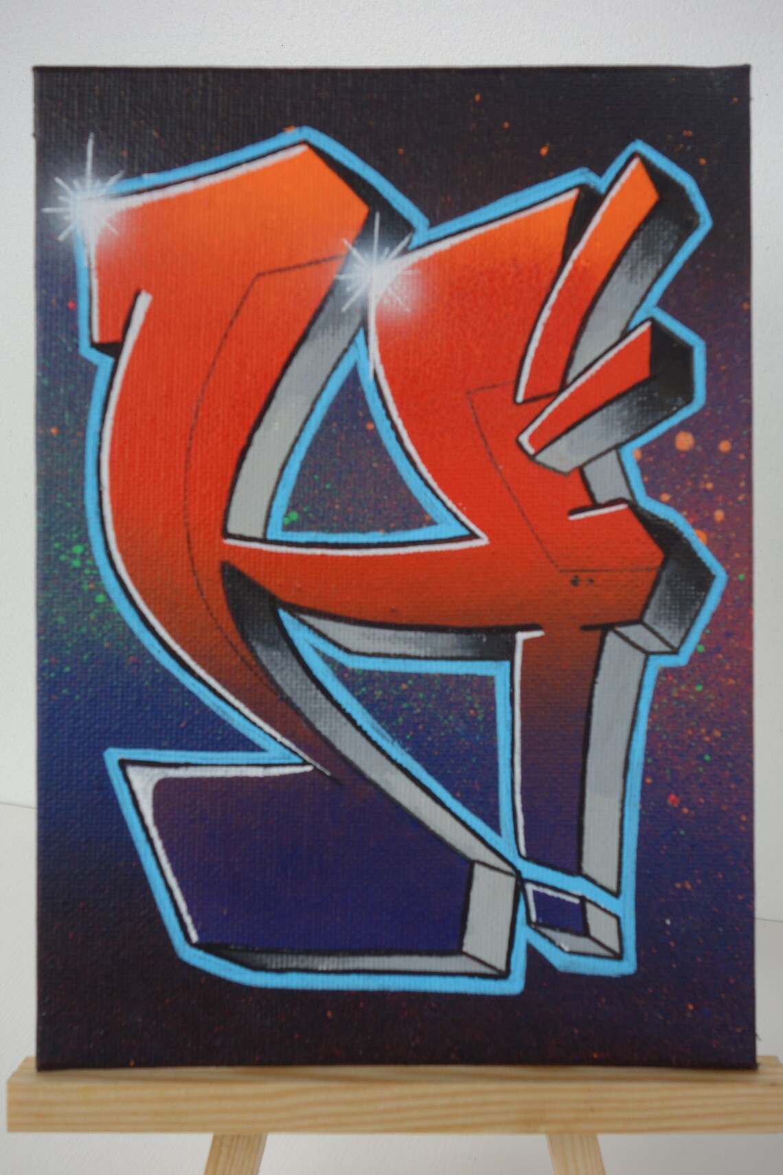 Handmade Graffiti Letter h on Canvas Unique Handmade Street Art ...