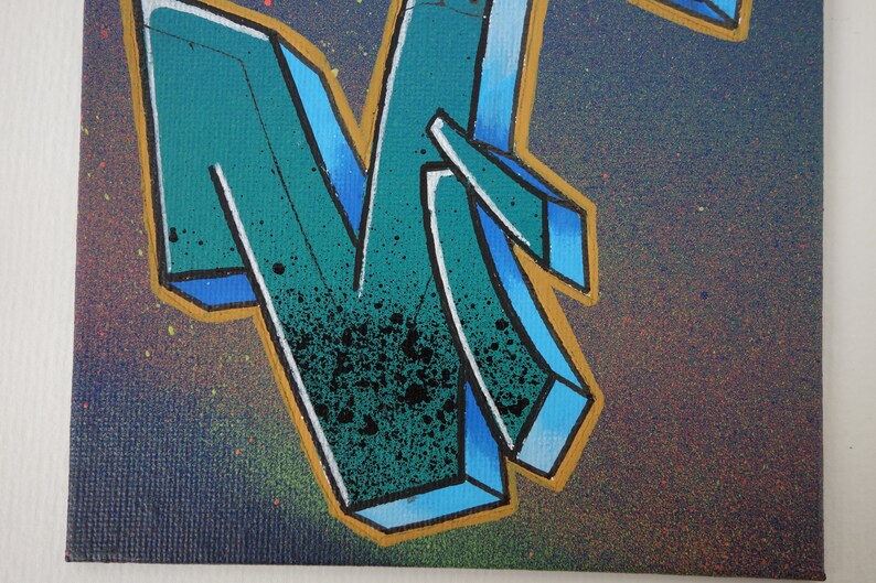 Handmade Graffiti Letter j on Canvas Unique Handmade Street Art ...