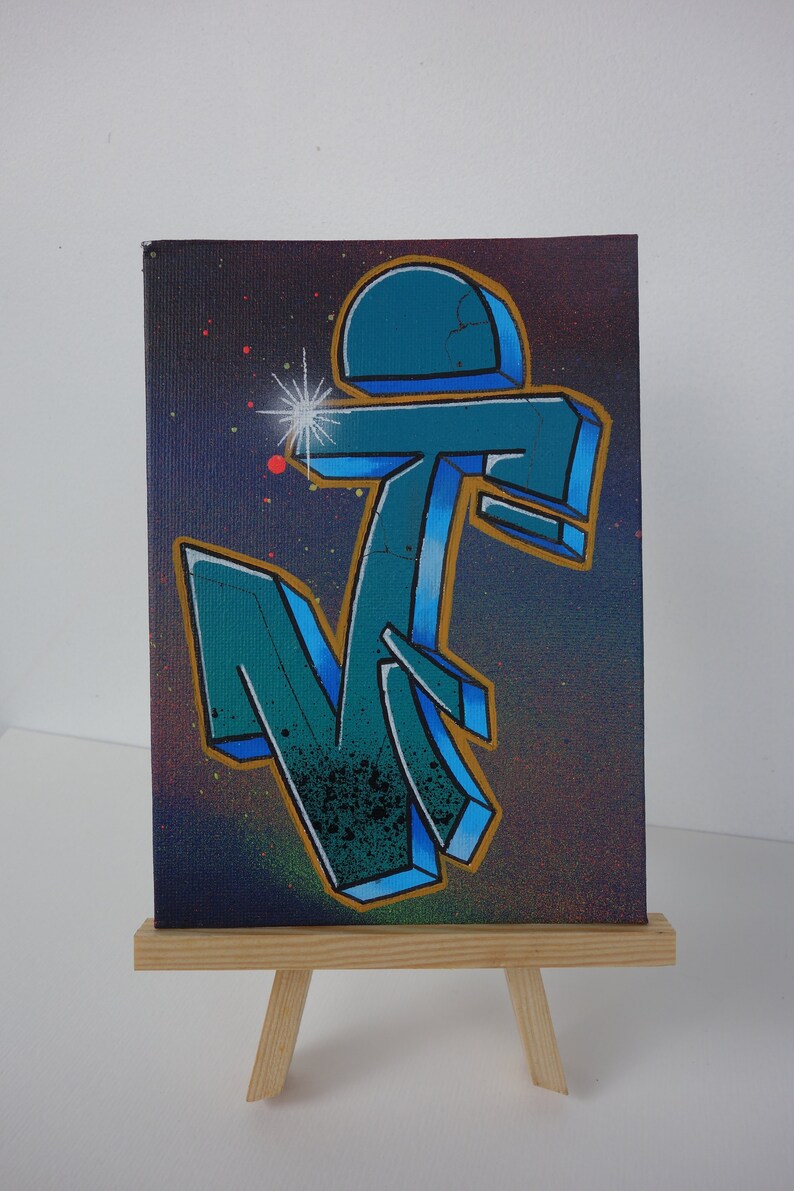 Handmade Graffiti Letter "j" on Canvas Unique Handmade Street Art ...