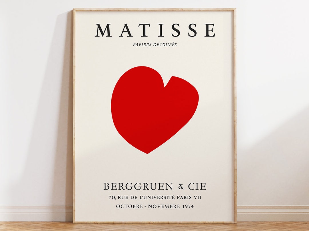 Henri Matisse Heart Poster, Mid-century Modern, Scandinavian Wall Decor ...