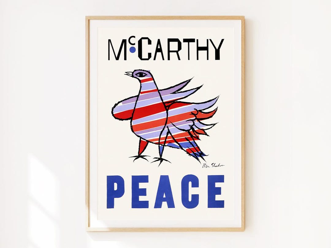 Mccarthy Peace Print, Retro Ben Shahn Campaign Poster, 1968 Vintage ...