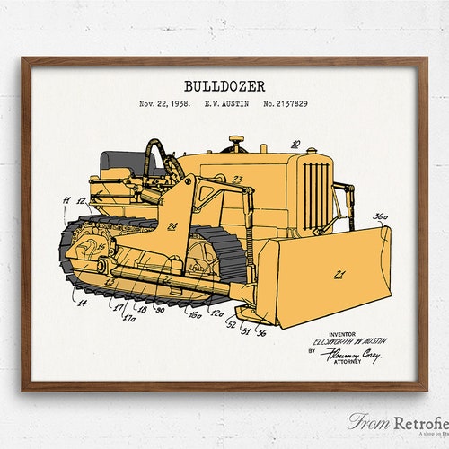 Backhoe Loader Patent Print Earth Mover Blueprint Art - Etsy