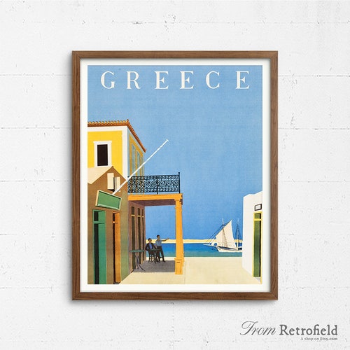 Art Greece Travel Poster Greek Print Vintage XR2586 - Etsy