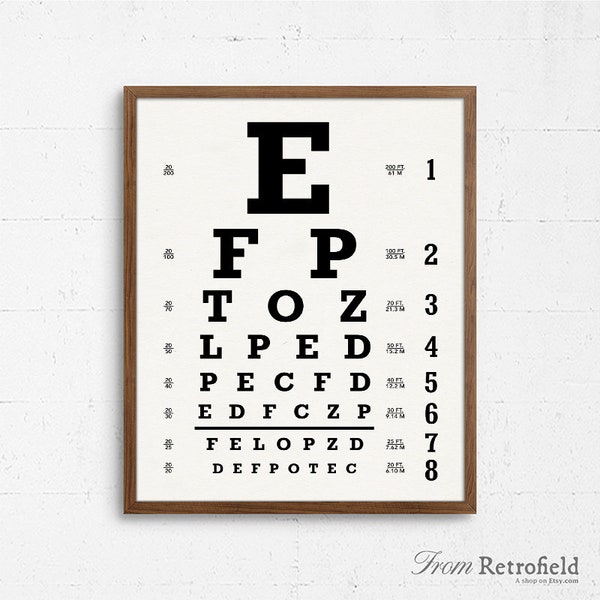 Vintage Eye Chart - Etsy