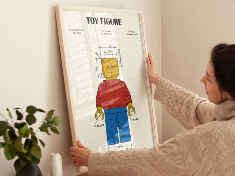Toy Figure Poster, Schematic Diagram Print, Game Room Wall Art ...