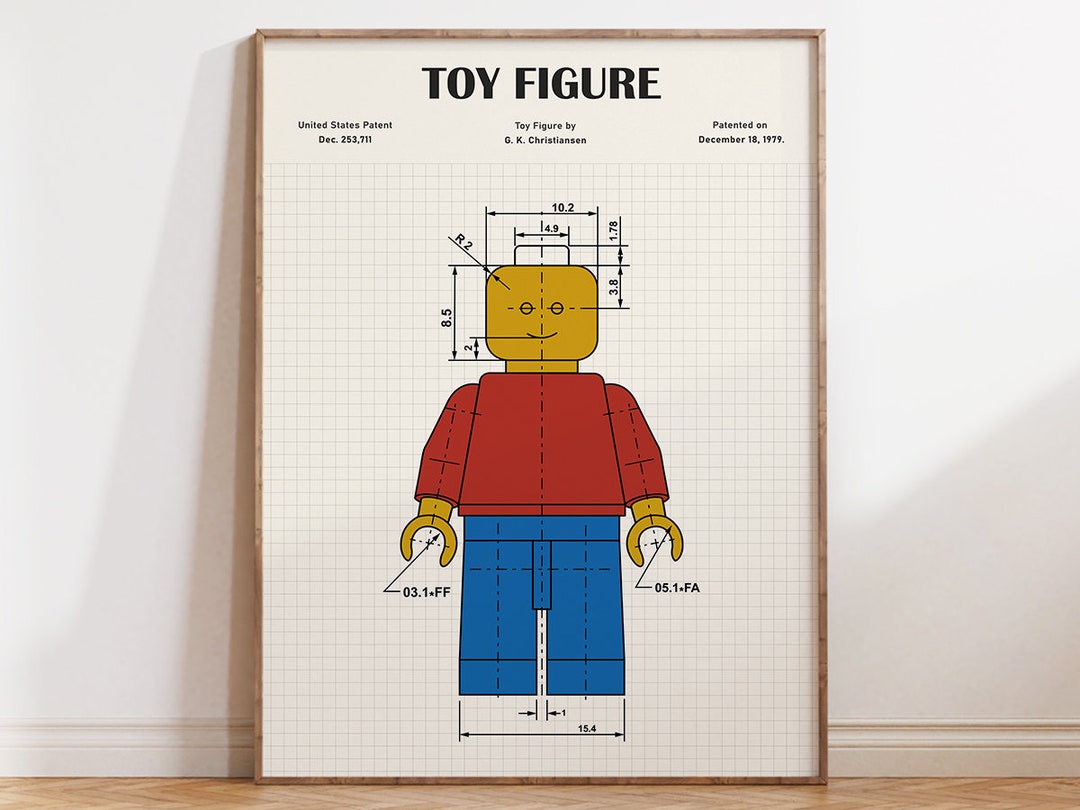 Toy Figure Poster, Schematic Diagram Print, Game Room Wall Art ...