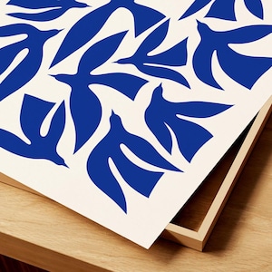 Blue Abstract Birds Wall Art, Henry Matisse Inspired Modern Print, Mid ...