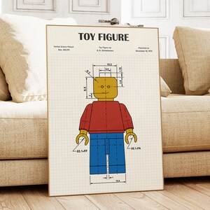 Toy Figure Poster, Schematic Diagram Print, Game Room Wall Art ...