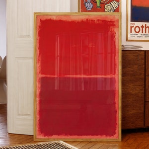 Mark Rothko Poster, Red Velvet Orange Abstract Print, Museum Exhibition ...