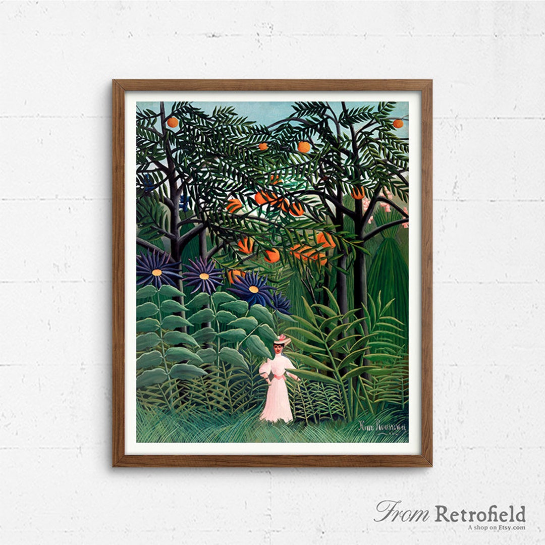 Woman Walking in an Exotic Forest by Henri Rousseau Summer - Etsy