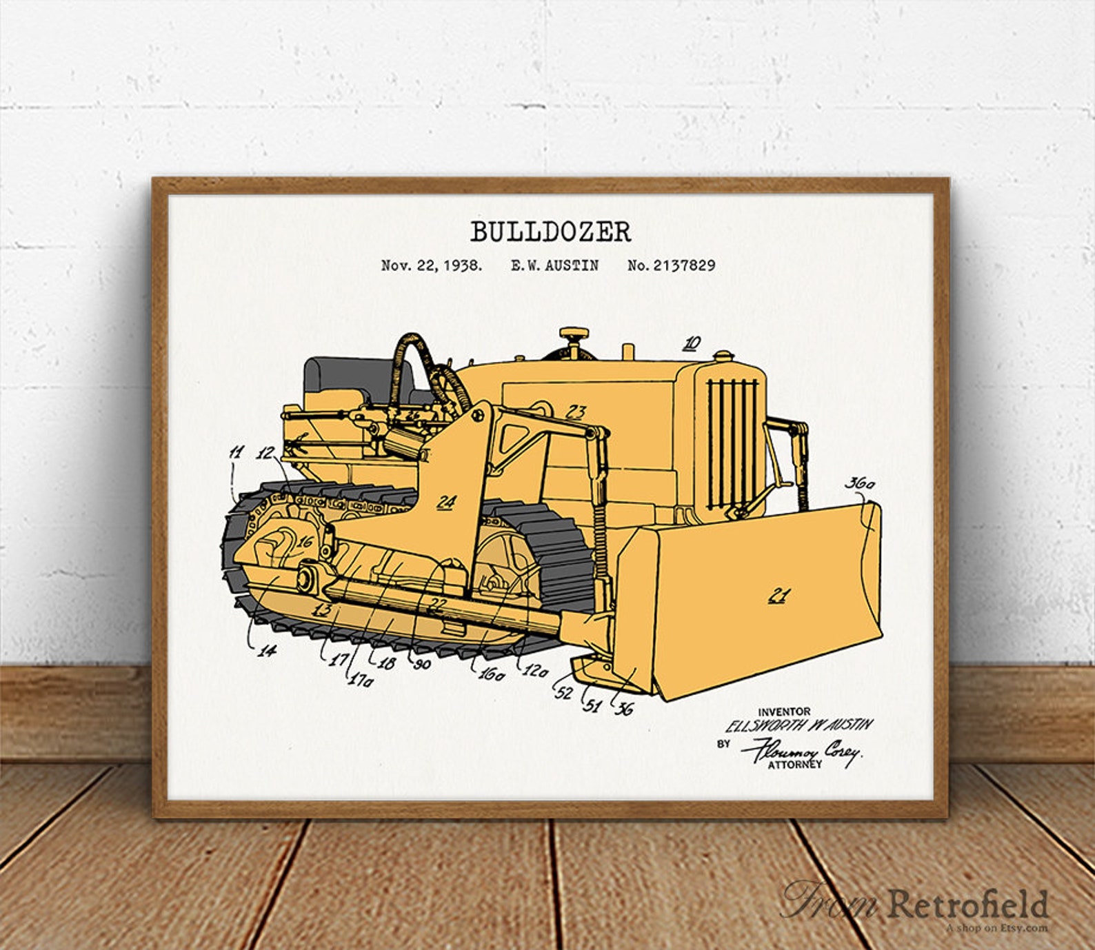 Bulldozer Patent Print Construction Vehicle Blueprint Poster | Etsy