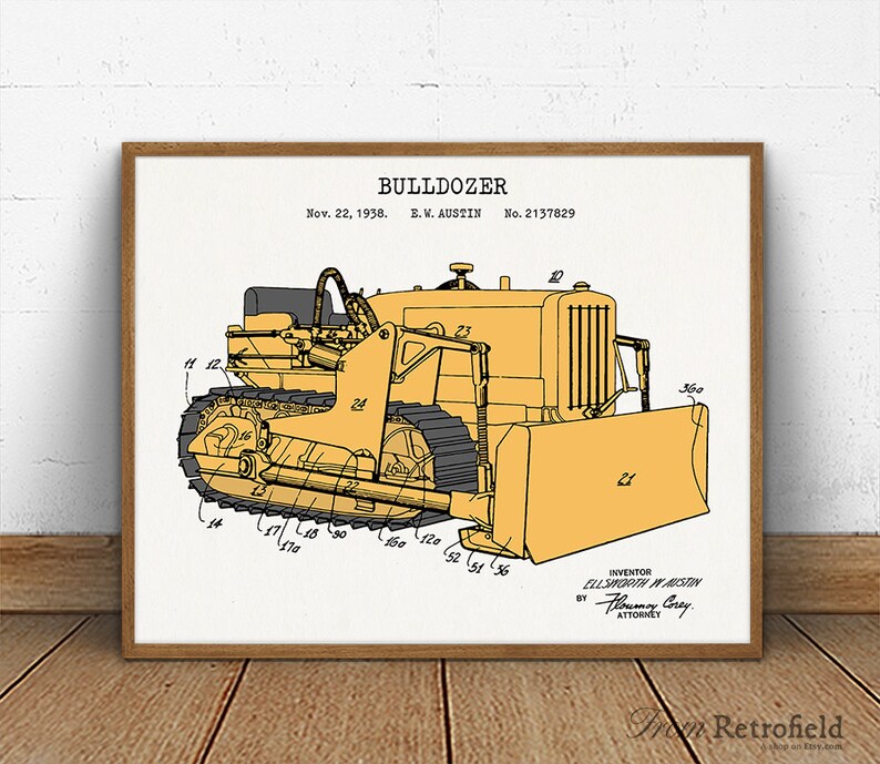 Bulldozer Patent Print Construction Vehicle Blueprint Poster - Etsy