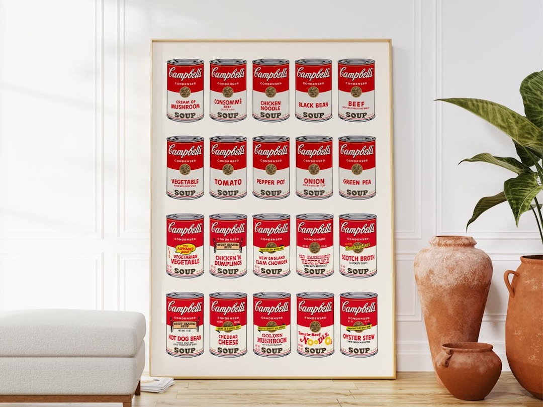 Campbell's Soup Can Poster, Andy Warhol Exhibition Print, All Red Soup ...