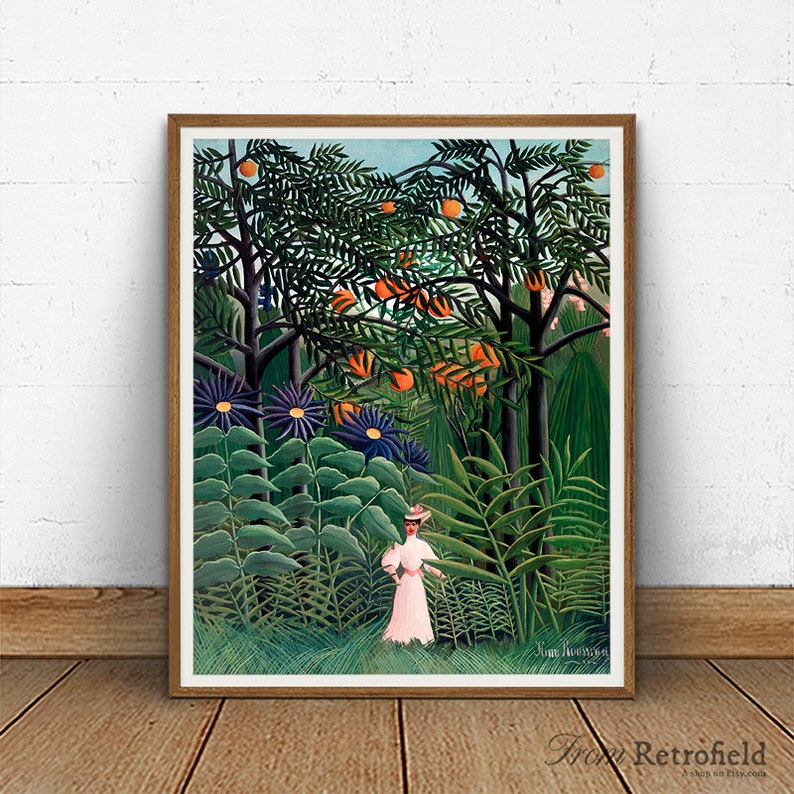 Woman Walking in an Exotic Forest by Henri Rousseau Summer - Etsy