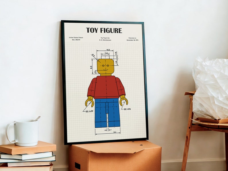 Toy Figure Poster, Schematic Diagram Print, Game Room Wall Art ...