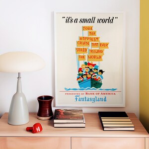 It's a Small World Poster, Vintage Disneyland Print, Retro Fantasyland ...