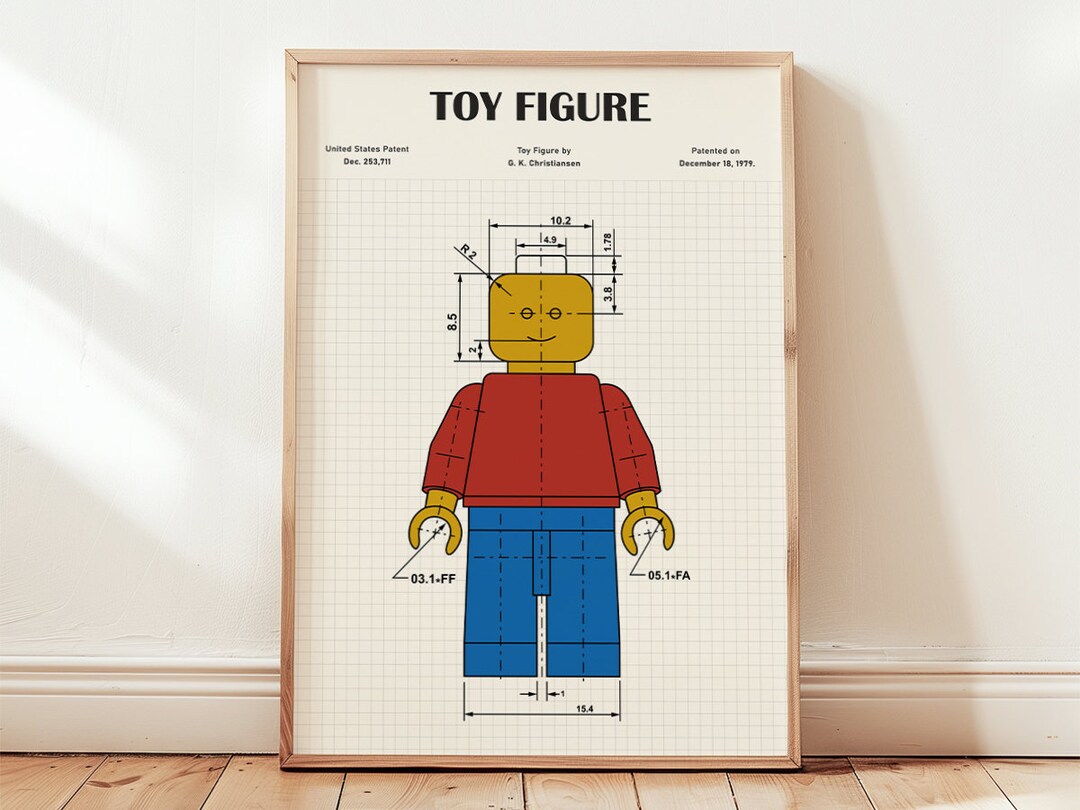 Toy Figure Poster, Schematic Diagram Print, Game Room Wall Art ...