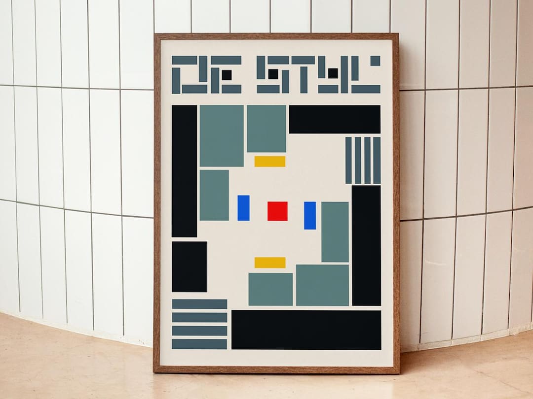 De Stijl - Bauhaus Abstract Poster, Mondrian Inspired Art, Minimalist ...