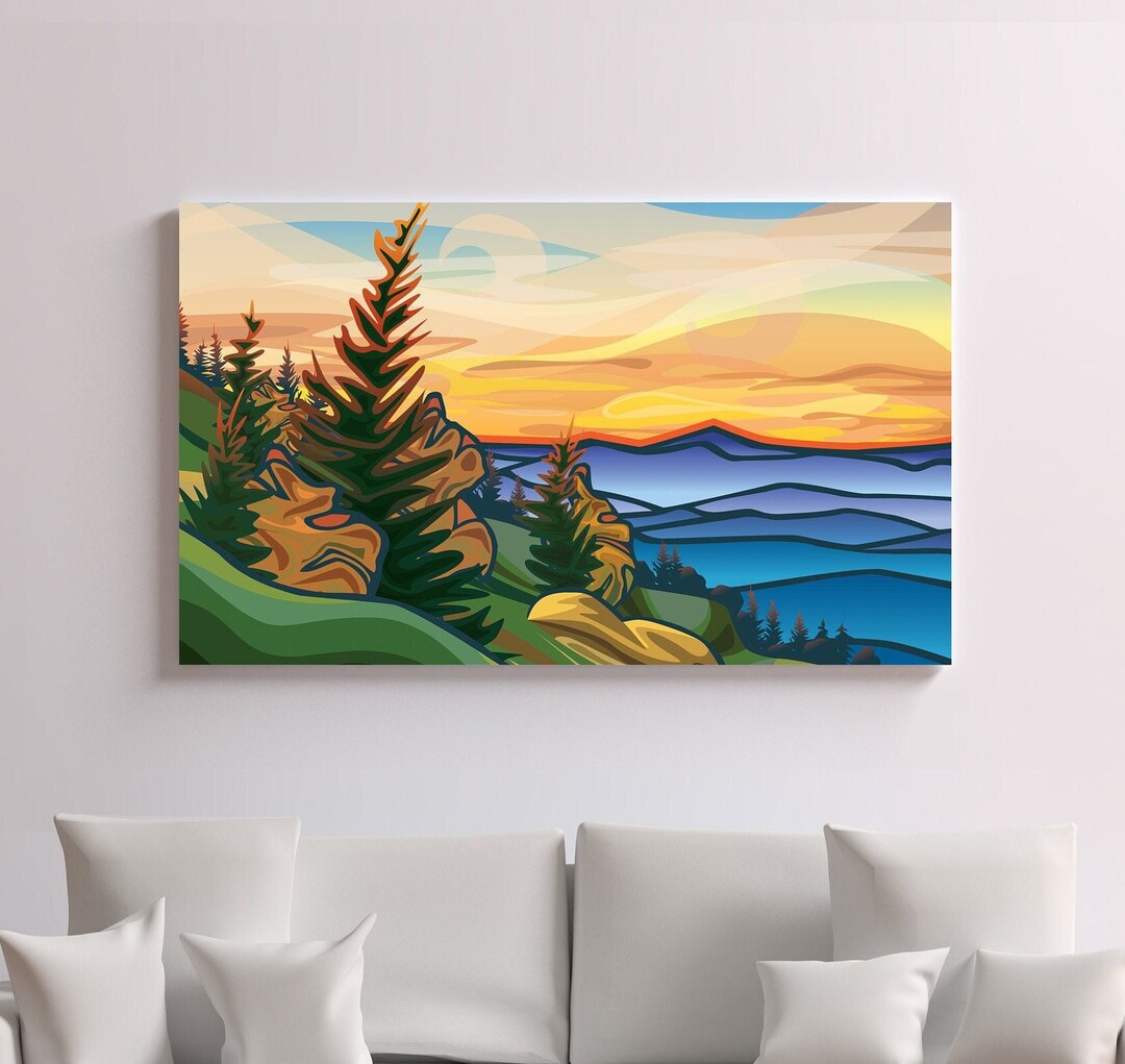 BLUE RIDGE Art Print Giclée Canvas or Paper Blue Ridge Mountains - Etsy