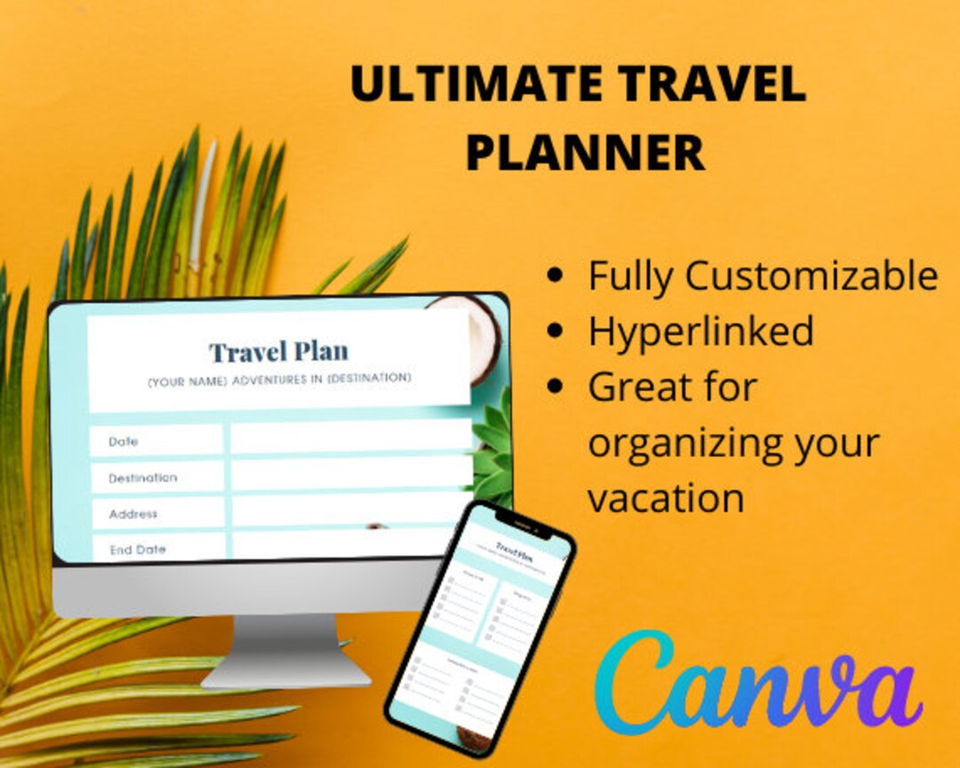 Travel Itinerary Template Modern Minimal, Desktop, Ipad, Tablet ...