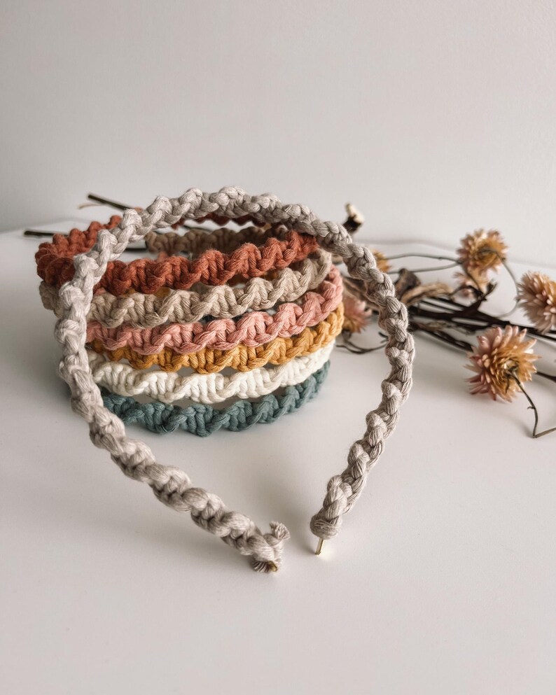 Handmade Spiral Macrame Headband: Eco-friendly Boho Hair Accessory - Etsy