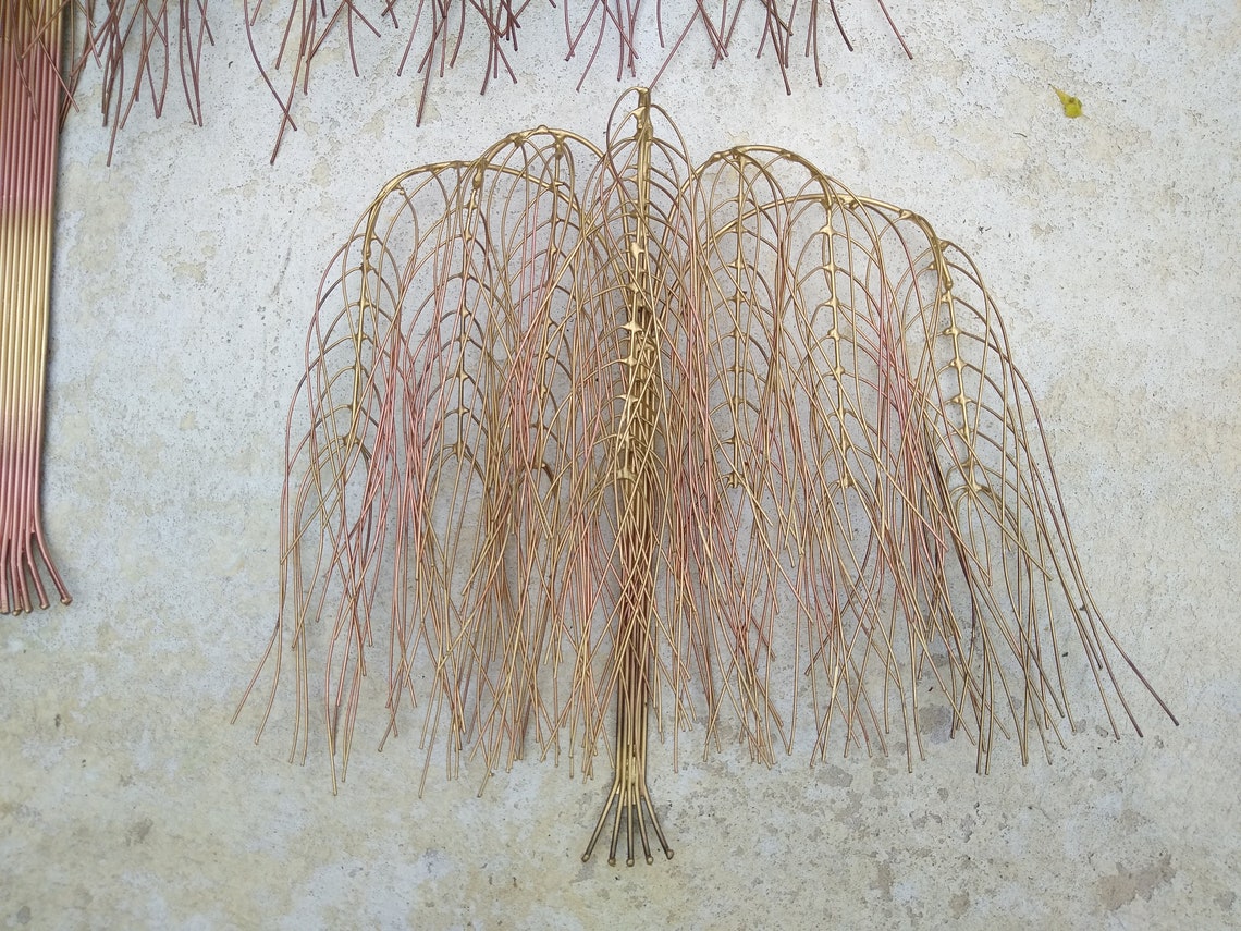 The Seedling Copper and Brass Baby Willow Tree Metal Wall - Etsy