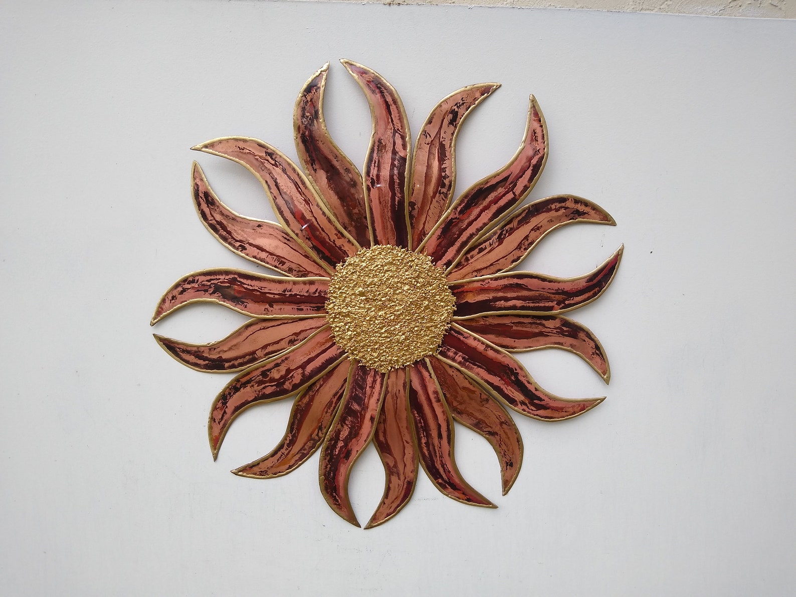 Copper and Brass Edging Egyptian Sunburst Metal Wall Art Decor ...