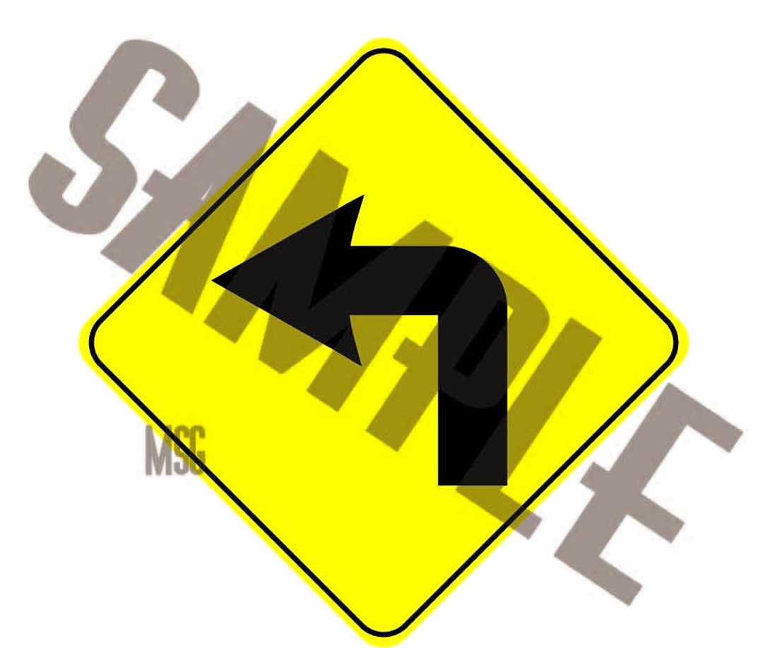 Left Turn Sign Vector Art - Etsy