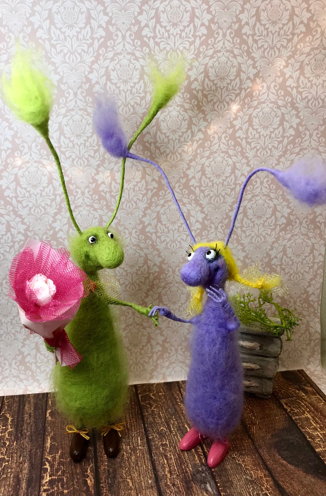 A Couple of Cockroaches in Love , Woolen Toy, Gift, Interior Toy ...