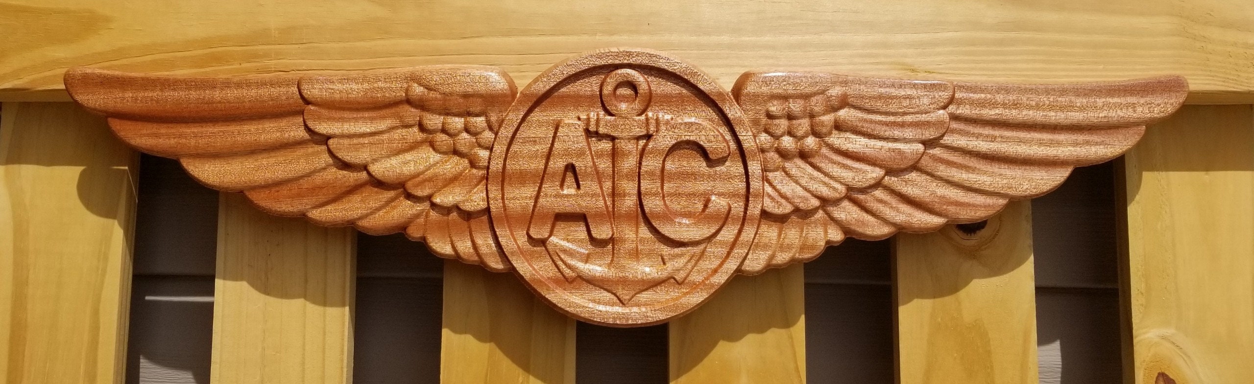 Naval Aircrew Wooden Wings, CNC Carved, 3D Wood Carving, Promotion ...