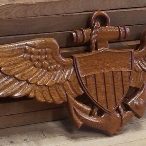 Naval Aviator Wooden Wings, CNC Carved, 3D Wood Carving, Promotion ...