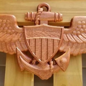 Naval Aviator Wooden Wings, CNC Carved, 3D Wood Carving, Promotion ...