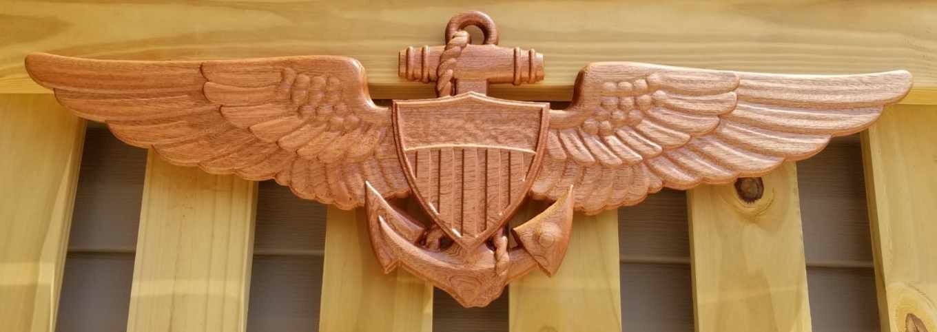 Naval Aviator Wooden Wings, CNC Carved, 3D Wood Carving, Promotion ...