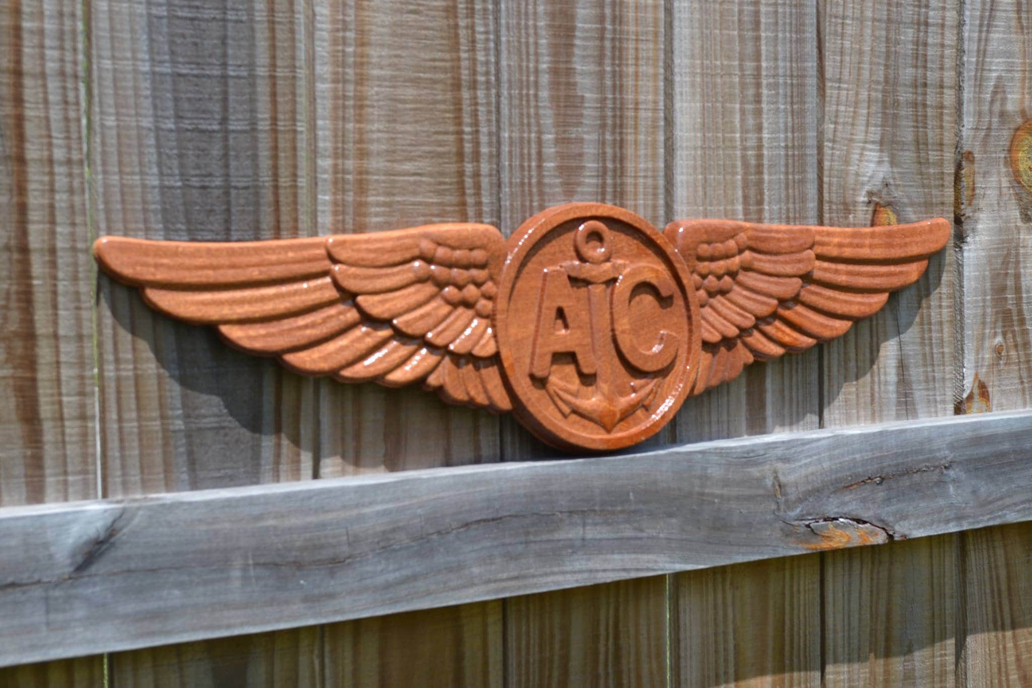 Naval Aircrew Wooden Wings, CNC Carved, 3D Wood Carving, Promotion ...